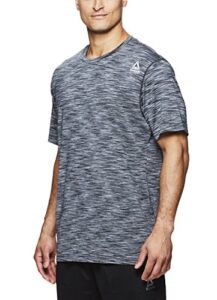 reebok men's supersonic crewneck workout t-shirt designed with performance material - black decline press, small