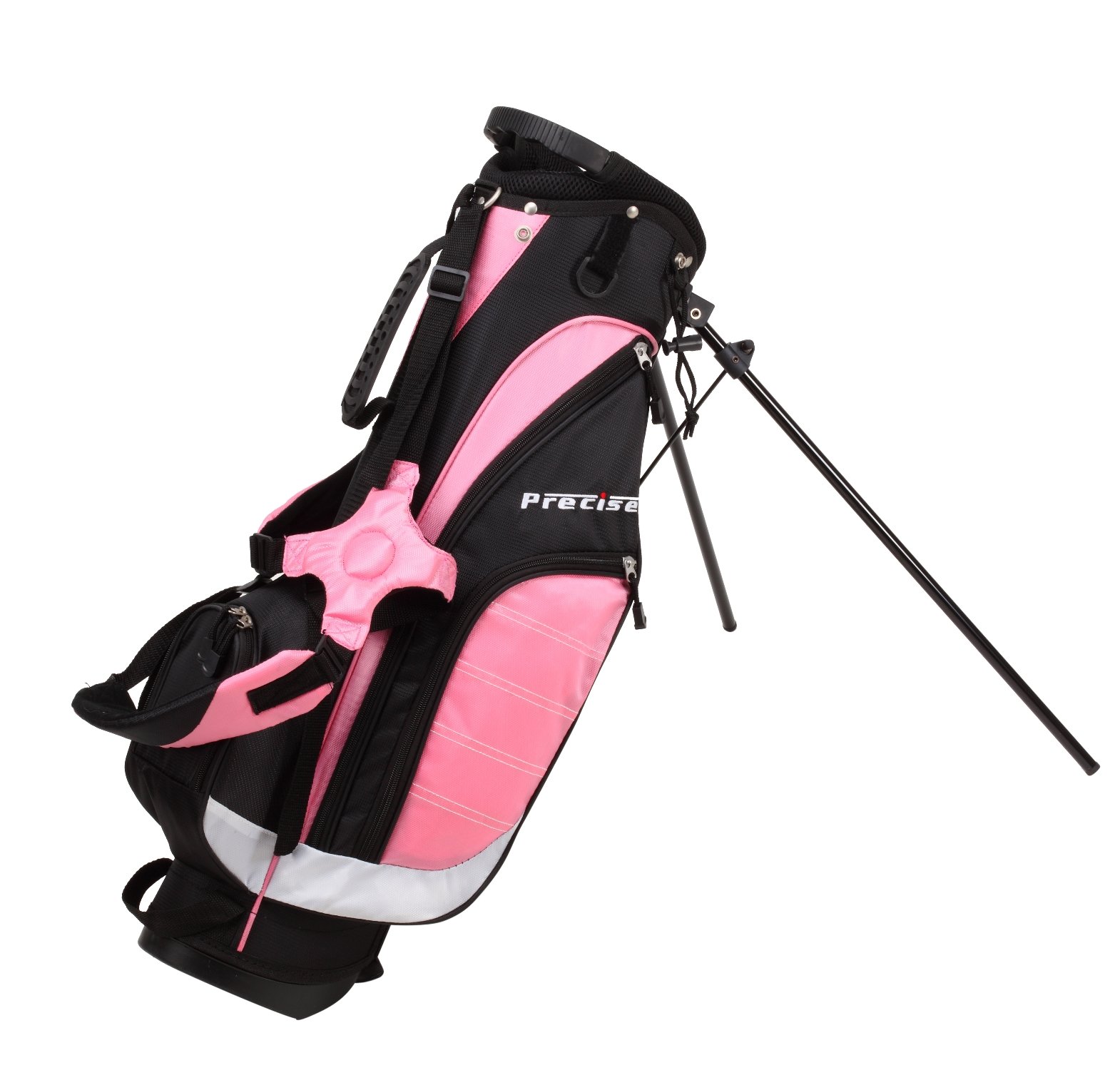 Remarkable Girls Right Handed Pink Junior Golf Club Set for Age 3 to 5 (Height 3' to 3'8") Set Includes: Driver (15"), Hybrid Wood (25*), 7 Iron, Putter, Bonus Stand Bag & 2 Headcovers