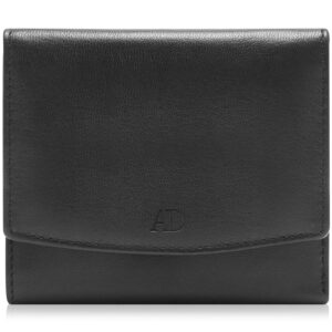 access denied real leather small wallets for women - compact ladies credit card holder with coin purse rfid holiday gifts for her