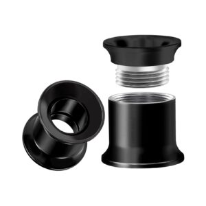 big gauges pair of internally threaded stainless steel 0g 0 gauge 8mm black double flared piercing jewelry ear plugs lobe tunnels bg0013