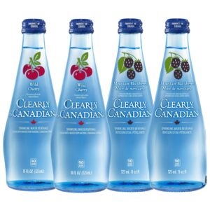 clearly canadian sparkling water 4 pack (2 blackberry, 2 cherry)