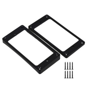 lovermusic 92x46mm black abs electric guitar humbucker pickup mounting rings frames bottom pack of 2