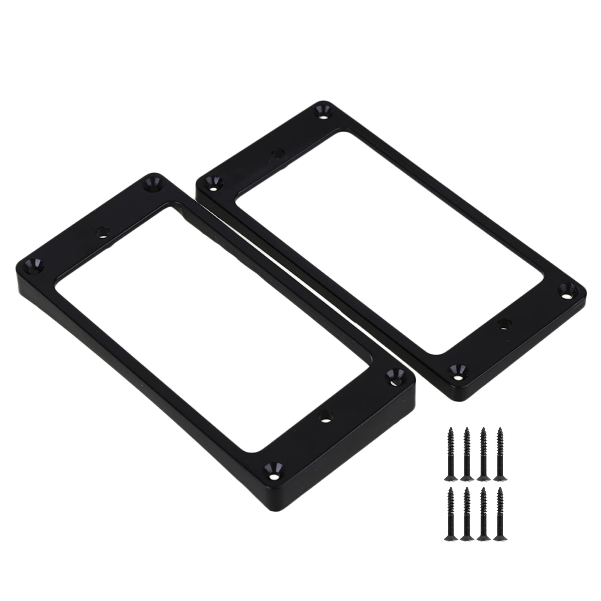 lovermusic 92x46mm Black ABS Electric Guitar Humbucker Pickup Mounting Rings Frames Bottom Pack of 2