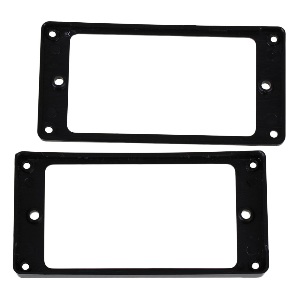 lovermusic 92x46mm Black ABS Electric Guitar Humbucker Pickup Mounting Rings Frames Bottom Pack of 2