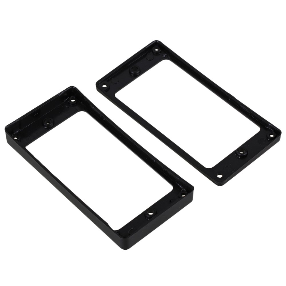 lovermusic 92x46mm Black ABS Electric Guitar Humbucker Pickup Mounting Rings Frames Bottom Pack of 2