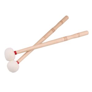 Lovermusic Length 33.5cm Timpani Stick Felt Mallet with Wood Handle Drum Accessories Pack of 2