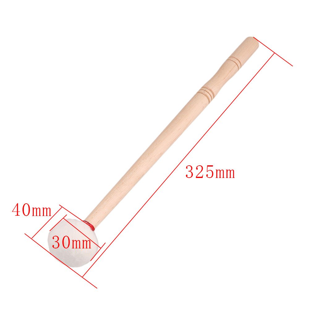 Lovermusic Length 33.5cm Timpani Stick Felt Mallet with Wood Handle Drum Accessories Pack of 2