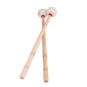 Lovermusic Length 33.5cm Timpani Stick Felt Mallet with Wood Handle Drum Accessories Pack of 2