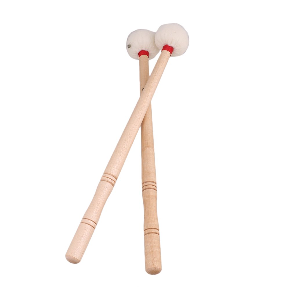 Lovermusic Length 33.5cm Timpani Stick Felt Mallet with Wood Handle Drum Accessories Pack of 2