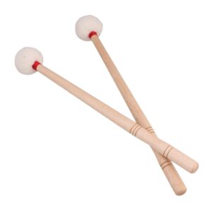 Lovermusic Length 33.5cm Timpani Stick Felt Mallet with Wood Handle Drum Accessories Pack of 2