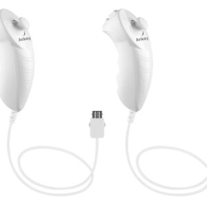 Ankey 2Packs Nunchuck Controller Remote Replacement for Nintendo Nunchuk Wii Wii U Console White