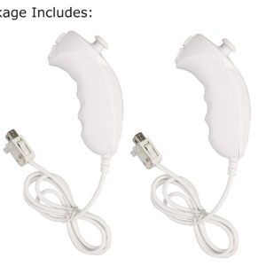 Ankey 2Packs Nunchuck Controller Remote Replacement for Nintendo Nunchuk Wii Wii U Console White