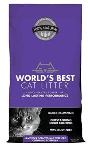 world's best cat litter cat lavender scented multiple cat clumping formula, 7-pound bag