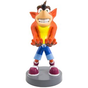 exquisite gaming: crash bandicoot trilogy - original mobile phone & gaming controller holder, device stand, cable guys, licensed figure