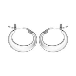 boma jewelry sterling silver polished crescent snap down hoop earrings