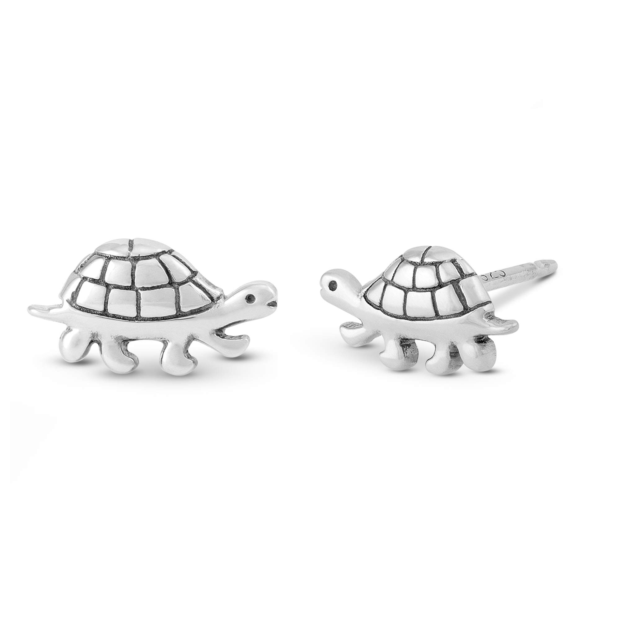 Boma Jewelry Sterling Silver Cute Turtle Stud Earrings