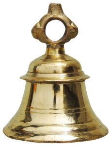 parijat handicraft solid brass temple ganta hanging ship bell brass pooja bell indian temple bell size-5 inch