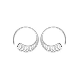 boma jewelry sterling silver polished chevron pull through fashion hoop earrings