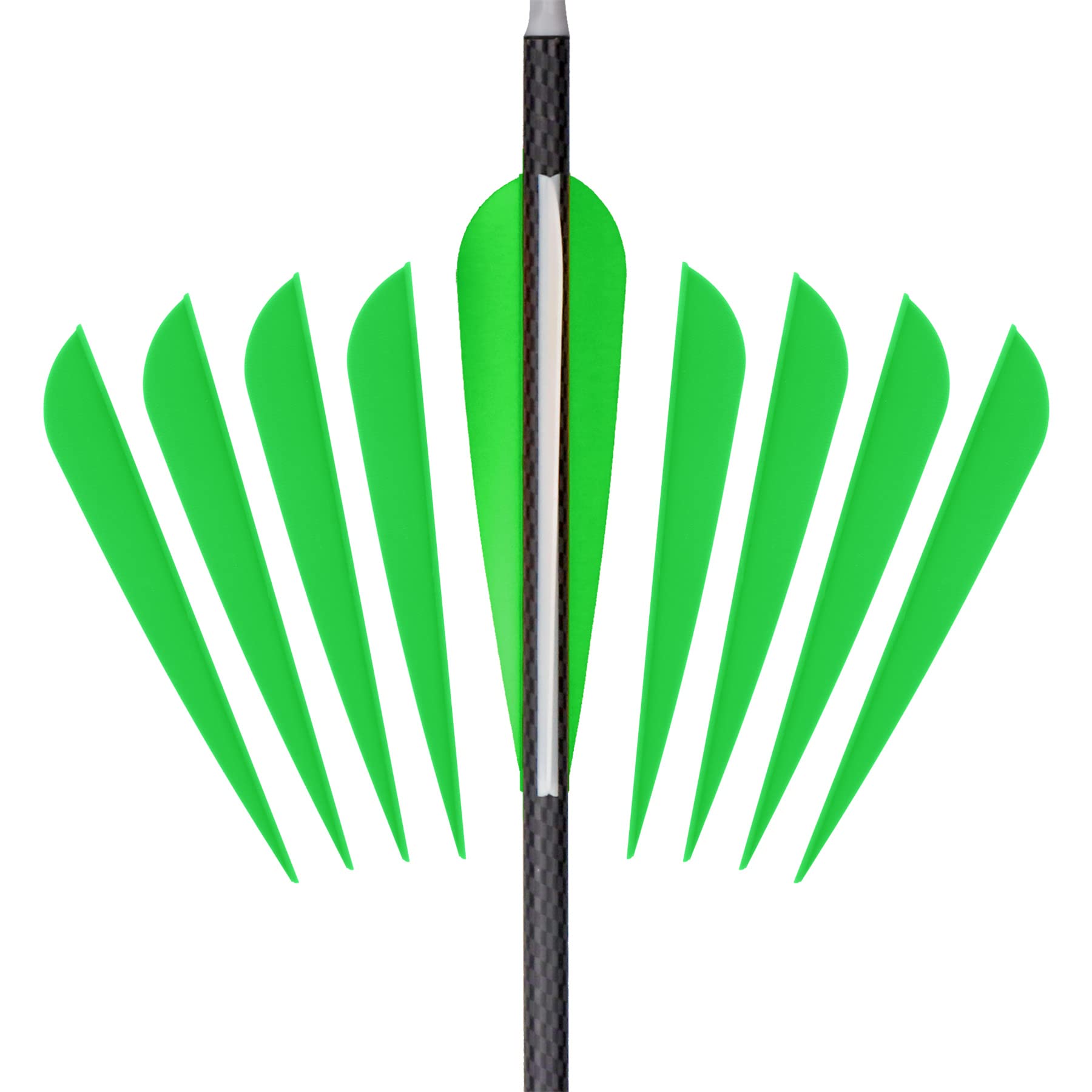 Letszhu Arrows Vanes 4 Inch Plastic Feather Fletching for DIY Archery Arrows 50 Pack (Green)