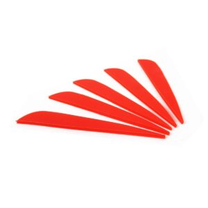 Letszhu Arrows Vanes 4 Inch Plastic Feather Fletching for DIY Archery Arrows 50 Pack (Red)