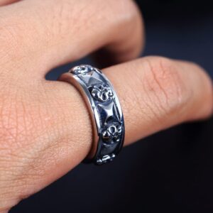 Jude Jewelers Stainless Steel Gothic Skull Biker Band Style Ring (Silver, 10)