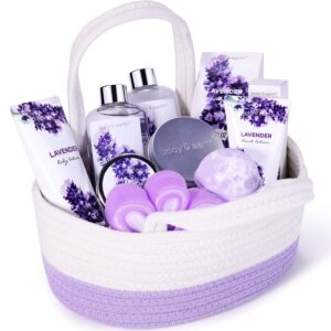 gift baskets for women - regalos para mujer, body & earth gift sets with bubble bath, shower gel, body lotion, lavender spa gifts for women, spa kit mom gifts, mothers day gifts for mom