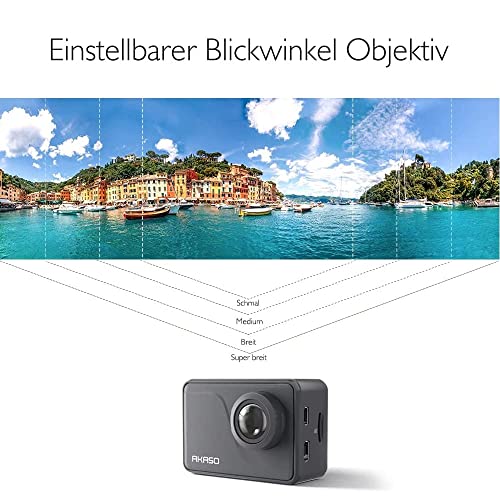 AKASO V50 Pro Native 4K30fps 20MP WiFi Action Camera with EIS Touch Screen 98 feet Waterproof Camera Support External Mic Remote Control with Helmet Accessories Kit