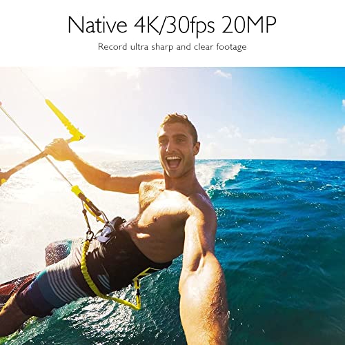 AKASO V50 Pro Native 4K30fps 20MP WiFi Action Camera with EIS Touch Screen 98 feet Waterproof Camera Support External Mic Remote Control with Helmet Accessories Kit