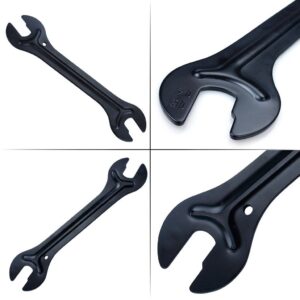 KORADA Black Portable Steel Cycling Bike Head Open End Axle Hub Cone Wrench Bicycle Repair Spanner Tool Kit for Mountain Bike, Folding bicycle, road vehicles,MTB,Touring, Cruiser.13/14/15/16mm Lightwe