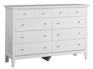 glory furniture hammond 8 drawer dresser in white