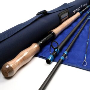 maxcatch spey fly rod 4-piece carbon spey rod fly fishing with cordura tube (13ft 6/7weight 4sec)