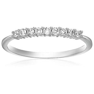 vir jewels 1/5 cttw round diamond wedding band for women in 14k white gold 9 stones prong set, size 9.5