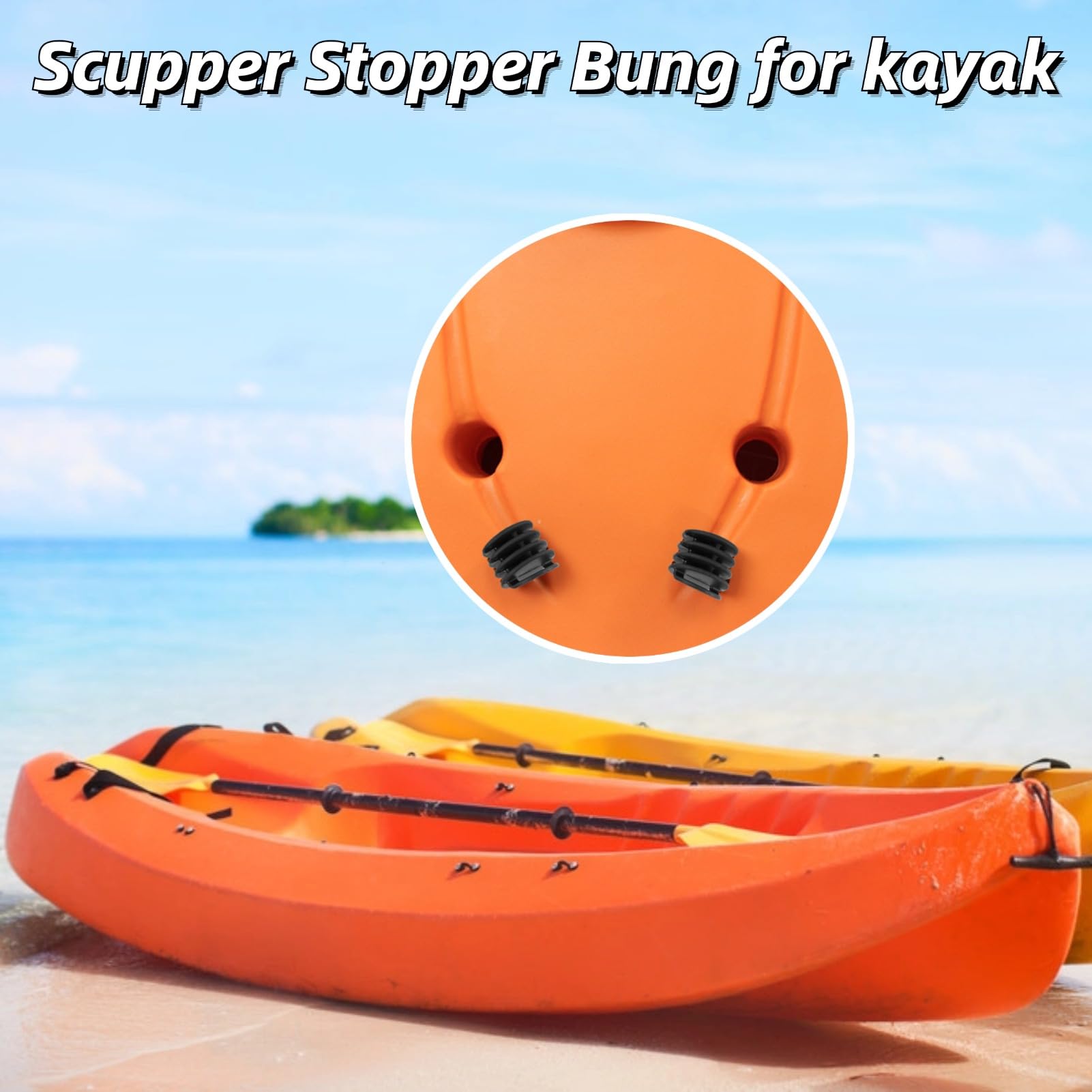 4Pcs/Lot Kayak Scupper Stopper Bung Drain Hole Plugs for Marine Boat 41mm