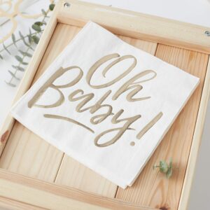 ginger ray gold foiled oh baby shower paper party napkins 16 pack