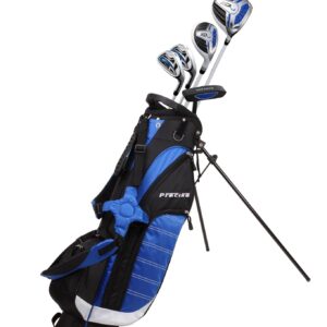 Remarkable Right Handed Junior Golf Club Set for Age 9 to 12 ( Height 4'4" to 5' ) Set Includes: Driver (15" ), Hybrid Wood (25*), #7, #9 Iron, Putter, Bonus Stand Bag & 2 Headcovers