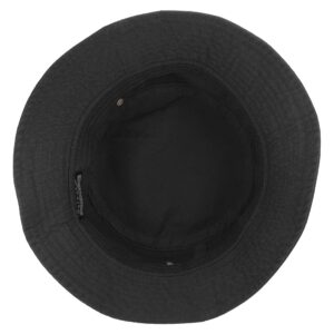 Gelante Solid Color 100% Cotton Bucket Hat for Women and Men Packable Travel Summer Beach Hat 1900-Black-L/XL