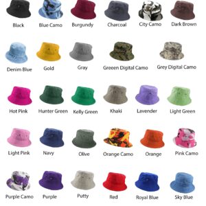 Gelante Solid Color 100% Cotton Bucket Hat for Women and Men Packable Travel Summer Beach Hat 1900-Black-L/XL