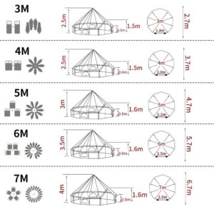 UNISTRENGH 5M/16.4ft Cotton Bell Tent with Stove Jacket (Top)