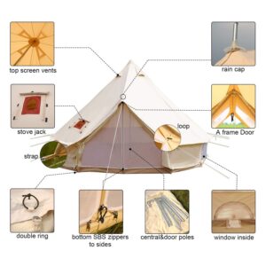 UNISTRENGH 5M/16.4ft Cotton Bell Tent with Stove Jacket (Top)