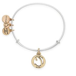 Alex and Ani Women's Initial C II Bangle Two Tone Bracelet, Rafaelian Silver