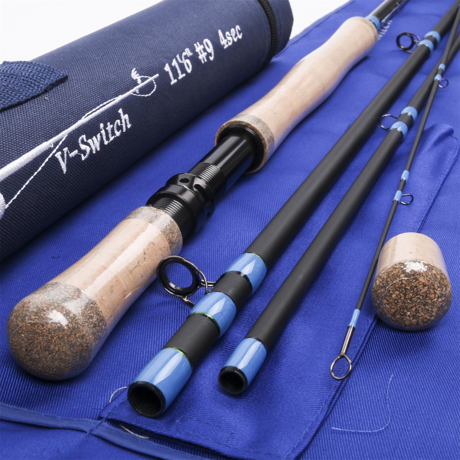 M MAXIMUMCATCH Maxcatch Two-Handed Switch Fly Rod Carbon 4-Piece Switch Rod Fly Fishing (11'6'' 9 wt 4 sec)