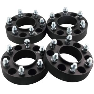 dcvamous 4pc black 6x135 hubcentric wheel spacers 1.5 inch with 14x2 studs compatible with ford 6 lug 6x135mm for 2004-2014 f150 | 2003-2014 expedition | 2003-2014 navigator | 2006-2014 mark lt