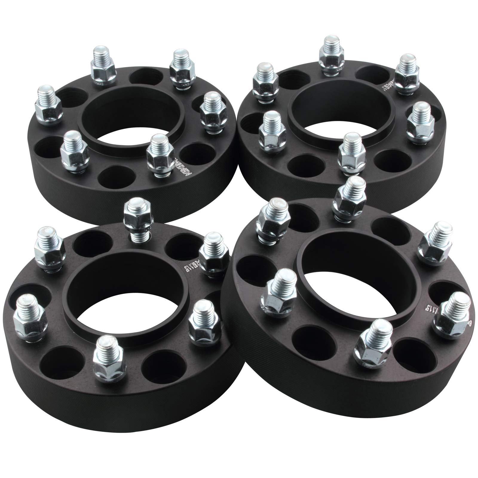 DCVAMOUS 4PC Black 6x135 Hubcentric Wheel Spacers 1.5 Inch with 14x2 Studs Compatible with Ford 6 Lug 6x135mm for 2004-2014 F150 | 2003-2014 Expedition | 2003-2014 Navigator | 2006-2014 Mark LT