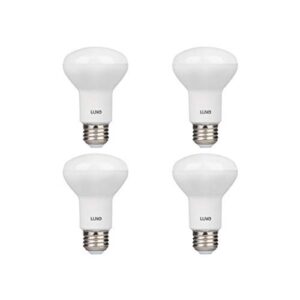 luno r20 dimmable led bulb, 6.5w (45w equivalent), 455 lumens, 2700k (soft white), medium base (e26), ul listed (4-pack)