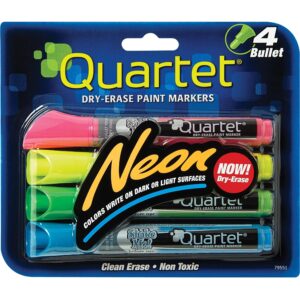 neon dry erase marker set, assorted, 4/set