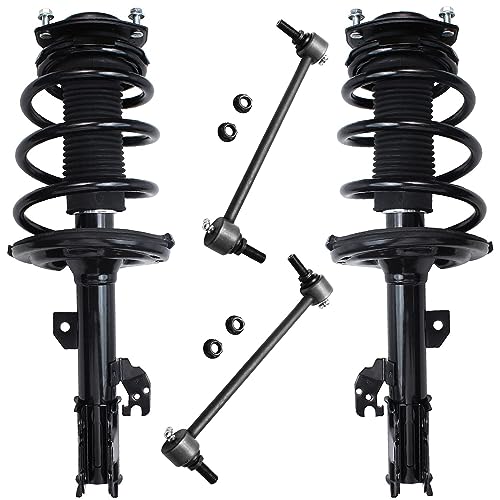 Detroit Axle - 4pc Front Struts Kit for 06-12 Toyota Avalon, 06-08 Solara, 2 Struts with Coil Spring 2 Stabilizer Sway Bars 2006 2007 2008 2009 2010 2011 2012 Replacement Suspension Struts Shocks