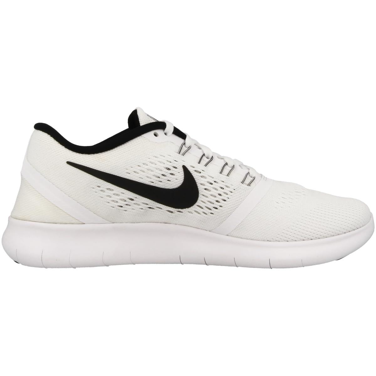 Nike WMNS Free RN Flyknit 2018 942839-100 White/Black/Pure Platinum Women's Running Shoes (9.5)