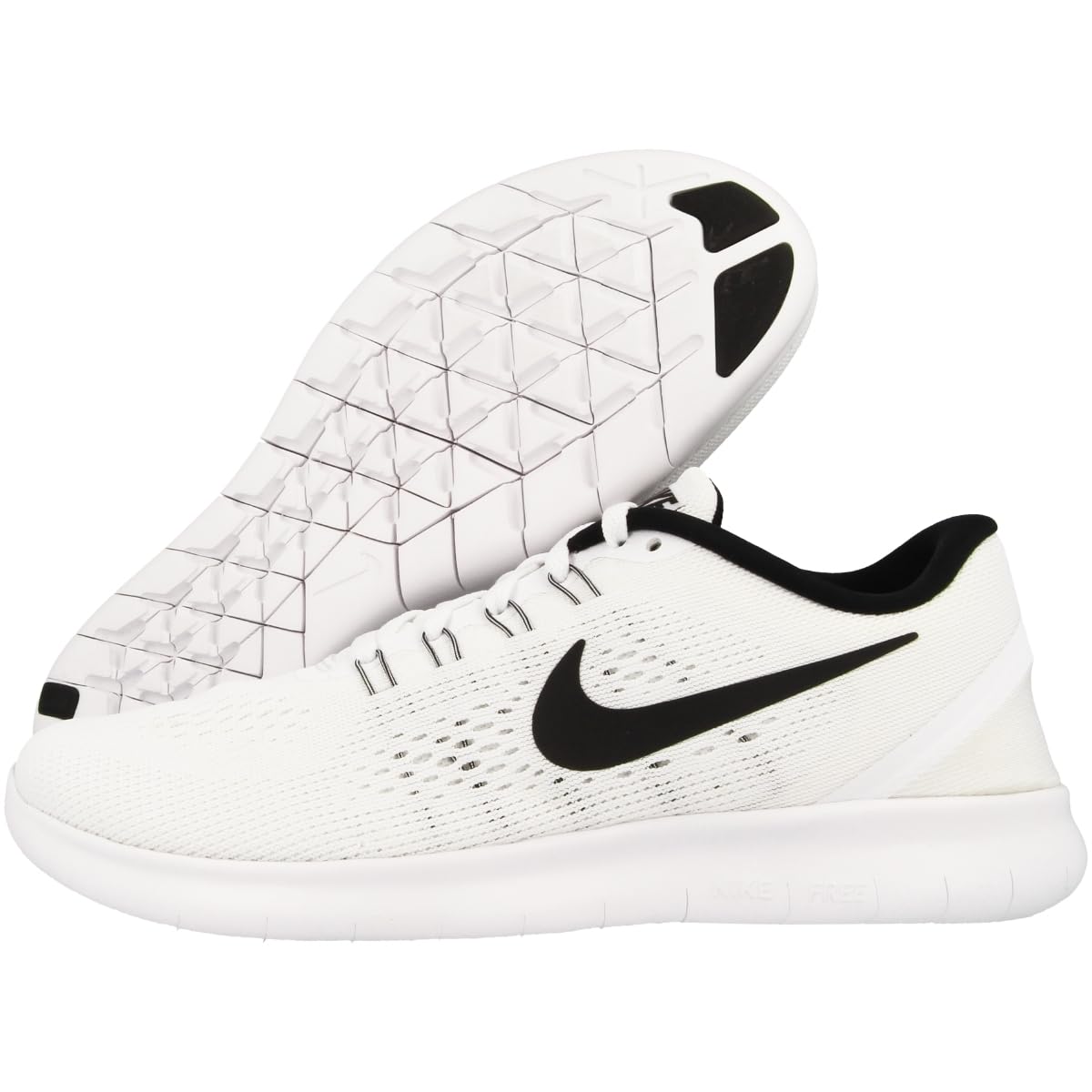 Nike WMNS Free RN Flyknit 2018 942839-100 White/Black/Pure Platinum Women's Running Shoes (9.5)