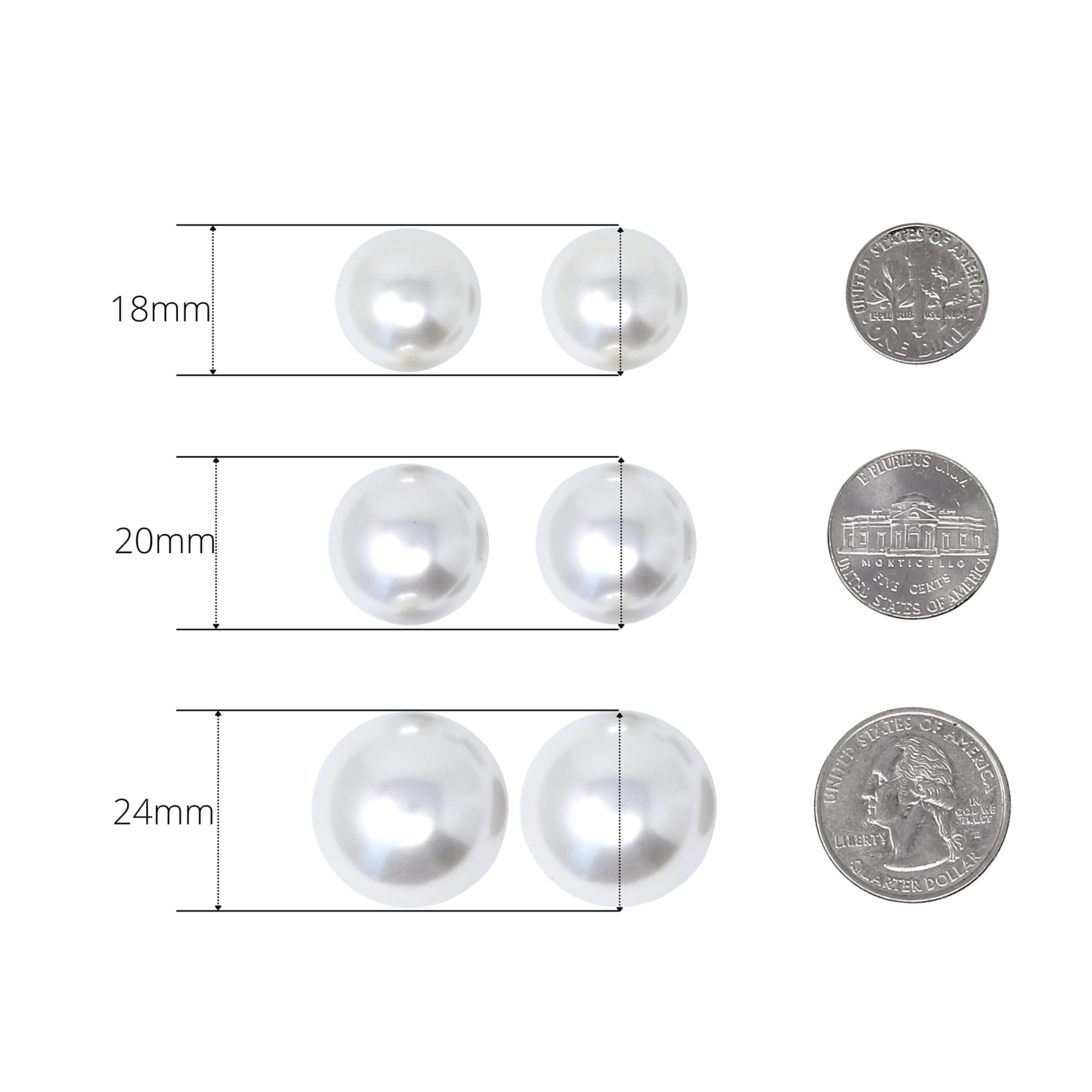 Kenneth Jay Lane Oversized Frameless Pearl Clip Earrings (20mm)