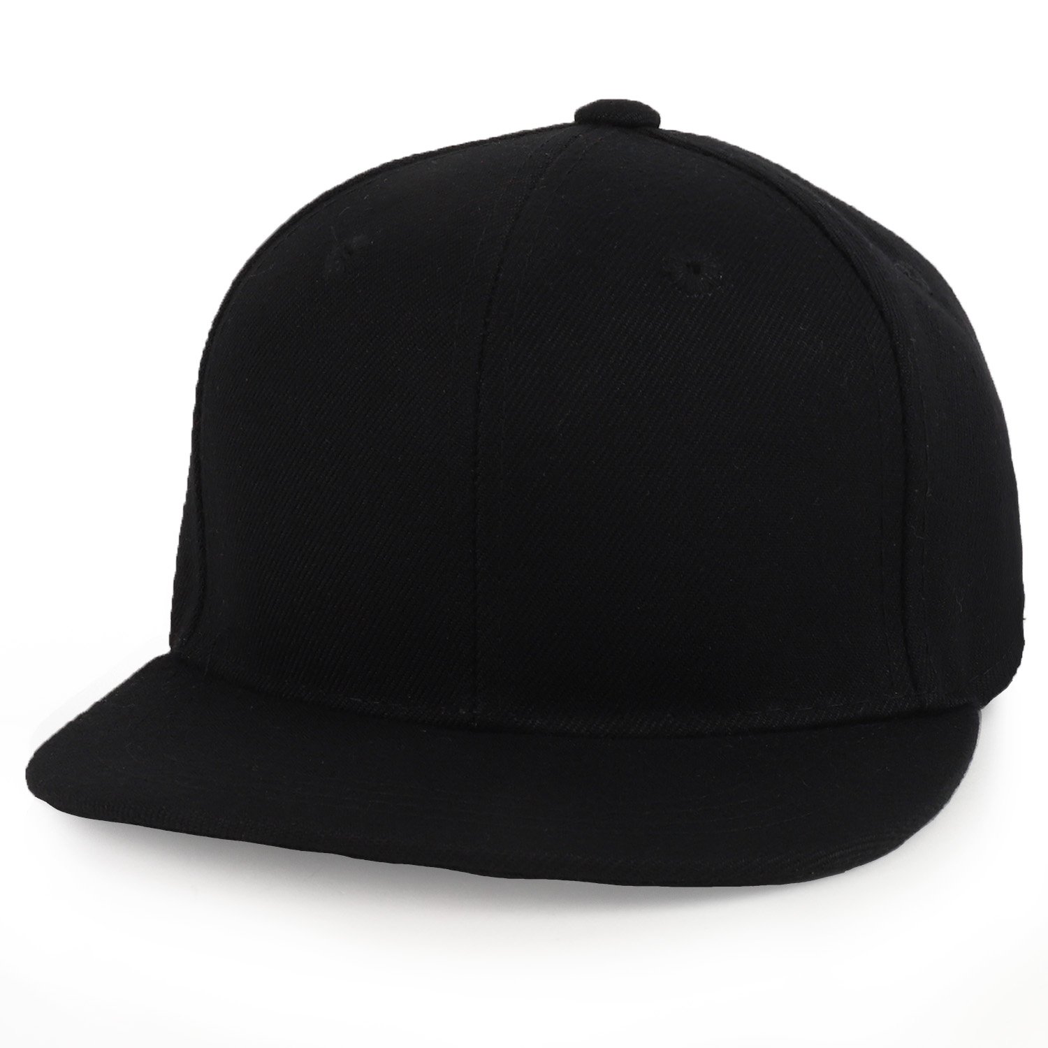 Trendy Apparel Shop Infant to Toddler Kid's Plain Structured Flatbill Snapback Cap - BLACK